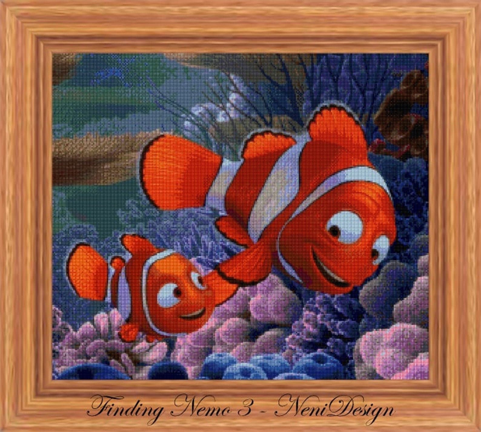 Finding Nemo 3 Cross Stitch Pattern Nemo Cross Stitch DIY Nemo Finding ...