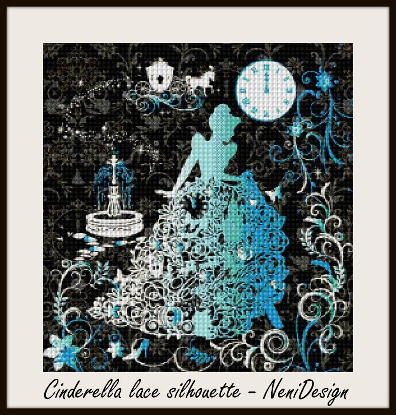 Cinderella Lace Silhouette Princess Pattern Cinderella Cross - Etsy