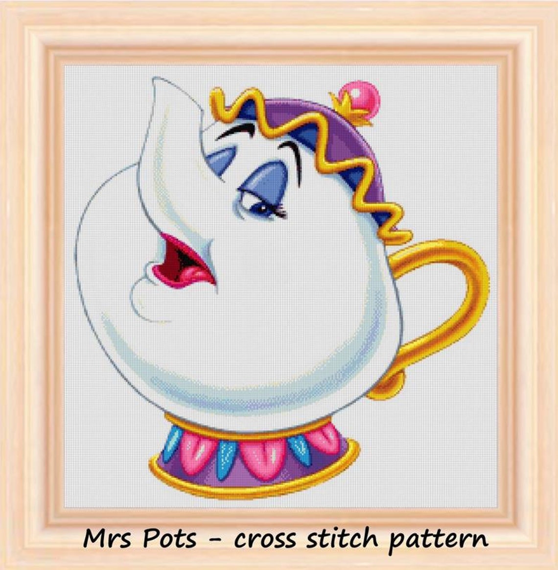 Mrs Potts Cross Stitch Pattern Mrs Potts Cross Stitch Mrs Potts Pattern ...