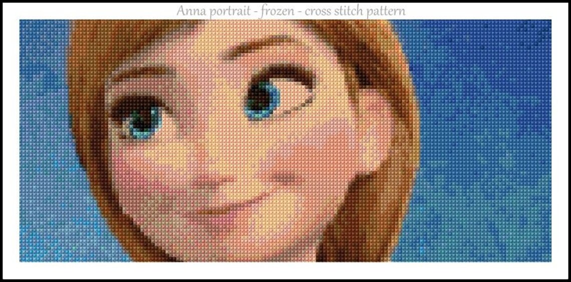 Anna Portrait Cross Stitch Pattern Anna Cross Stitch Frozen - Etsy