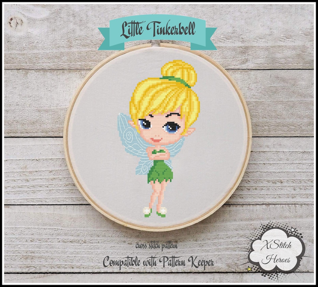 Little Tinkerbell Cross Stitch Pattern Princess Cross Stitch Home Decor ...