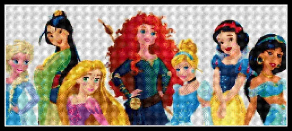 13 Princess New Cross Stitch Pattern Princess Cross Stitch - Etsy