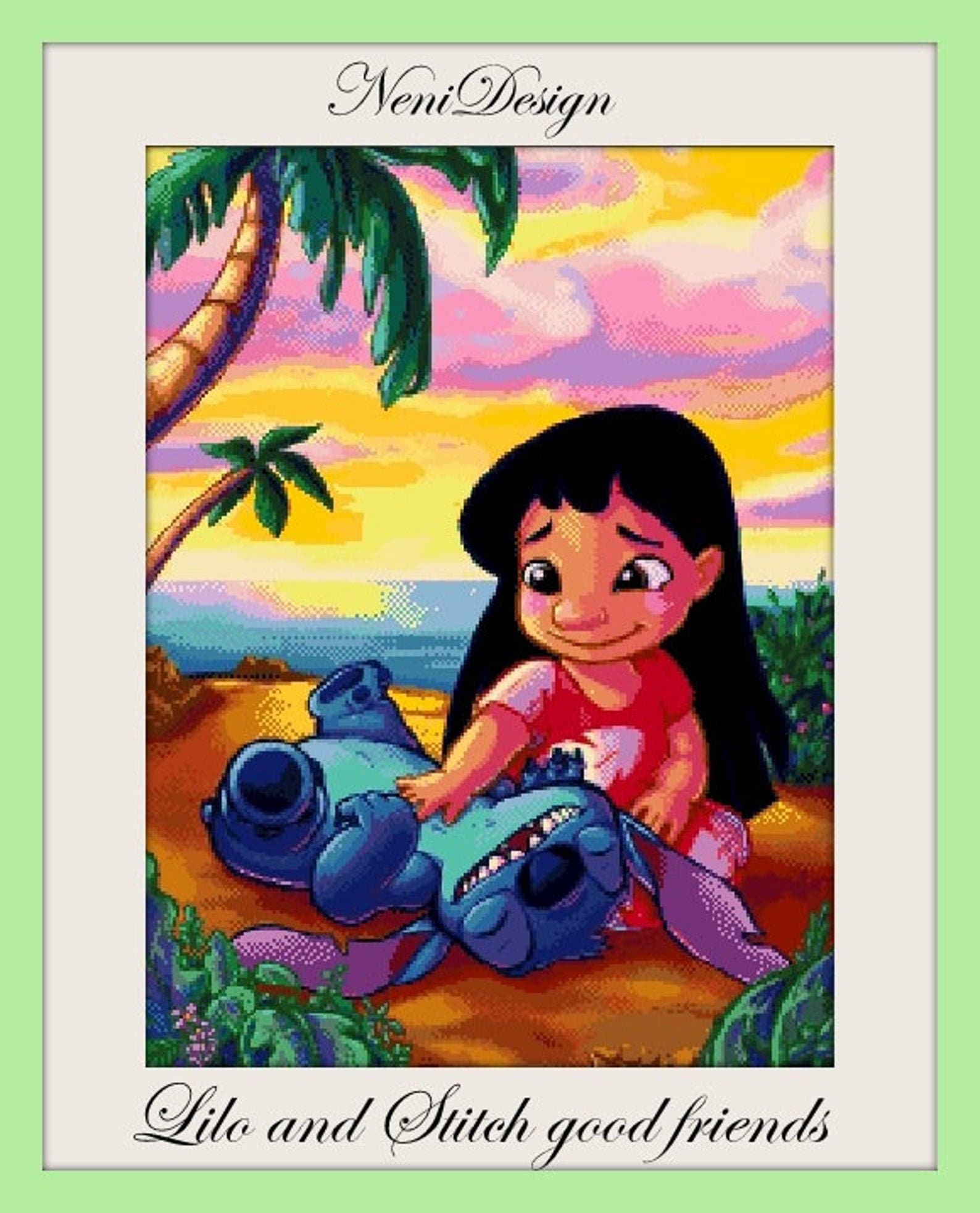 Lilo and Stitch Good Friends Cross Stitch Pattern Kids Room - Etsy