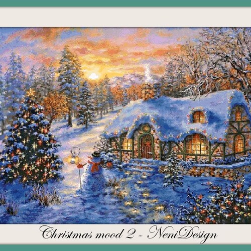 Victorian Christmas Cross Stitch Pattern Winter Landscape | Etsy