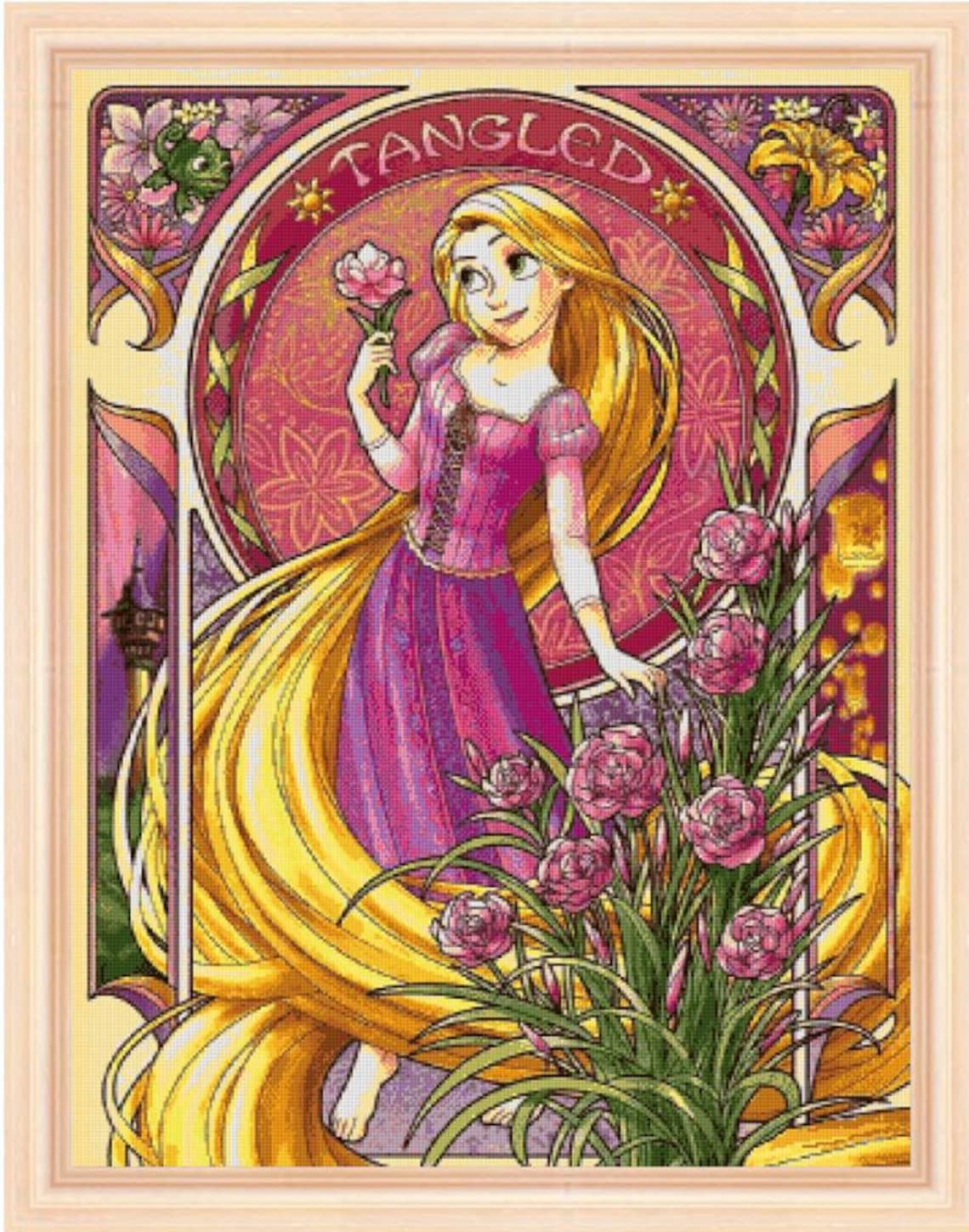 Tangled Mucha Cross Stitch Pattern DIY Princess Tale Hero - Etsy
