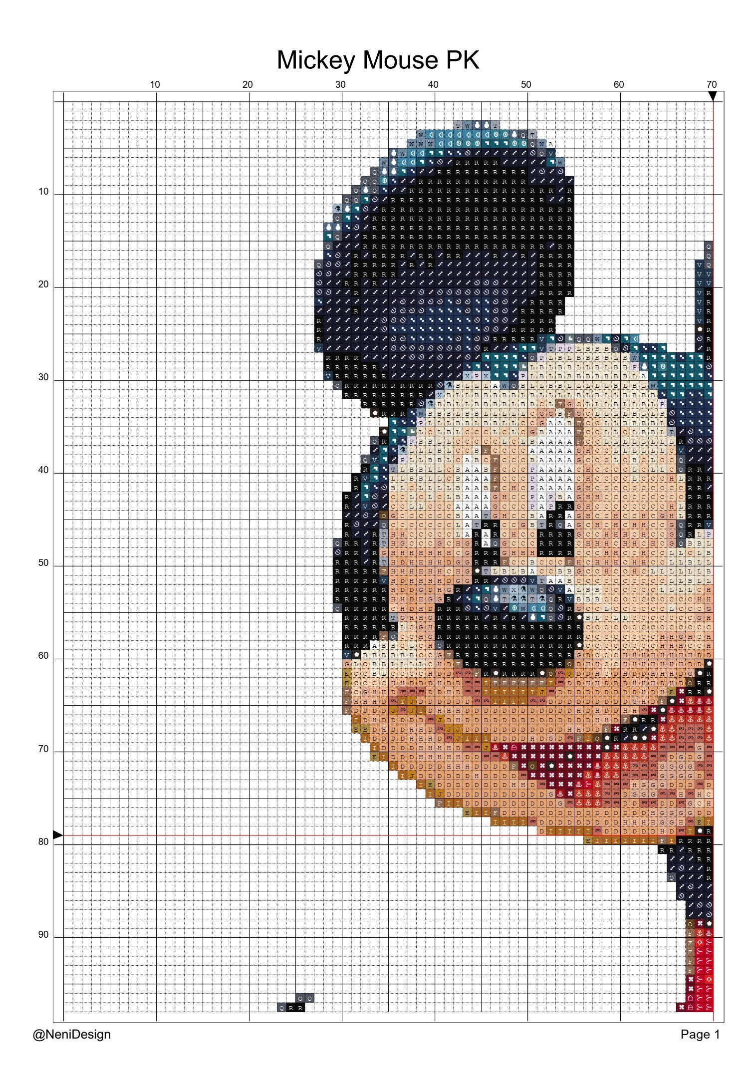 Mickey Mouse Cross Stitch Pattern Tale Heroes Cross Stitch - Etsy