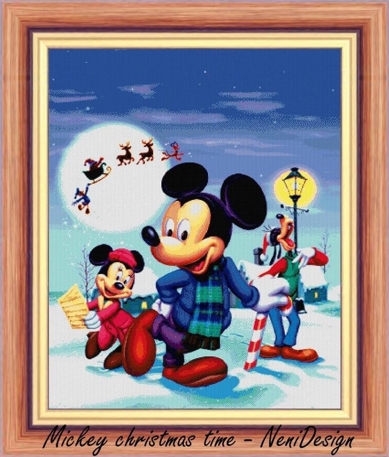 Mickey Christmas Time Cross Stitch Pattern Mickey Cross Stitch - Etsy