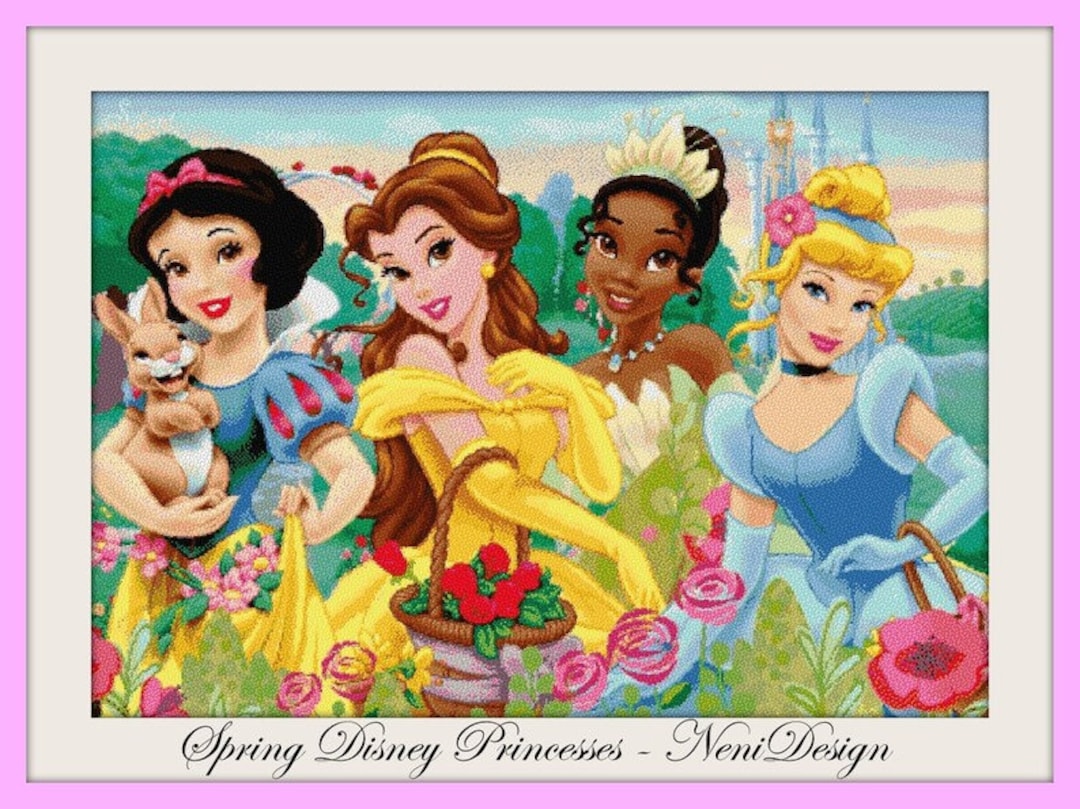 Spring Princesses Cross Stitch Pattern Kids Room Decoration Girl Room ...
