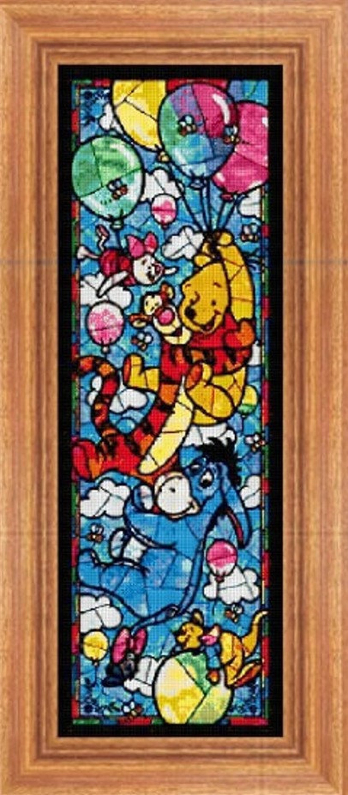 Winnie the Pooh Stained Glass Cross Stitch Pattern (PDF Pattern) - Etsy