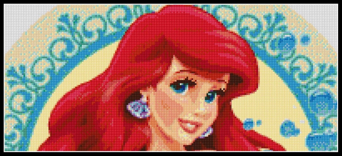 Ariel cross stitch pattern Ariel DIY Ariel pattern Kids room | Etsy