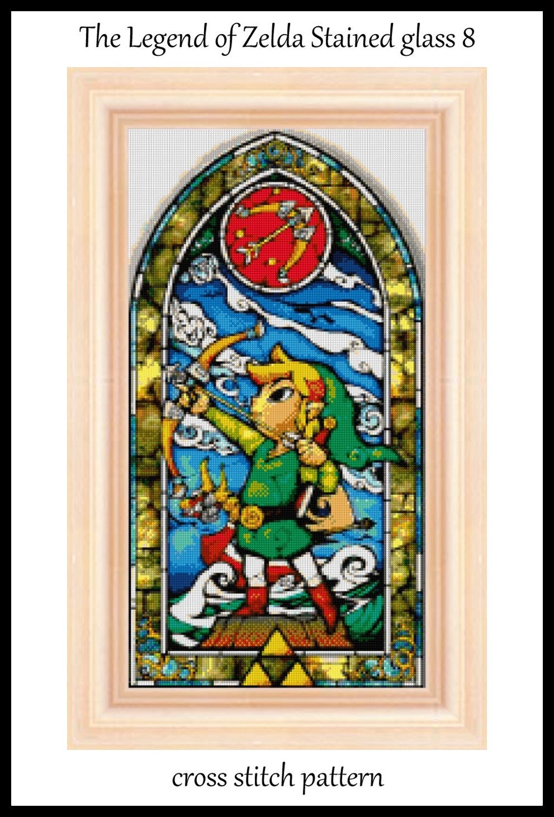 The Legend of Zelda Stained Glass 8 Cross Stitch Pattern Tale Heroes ...