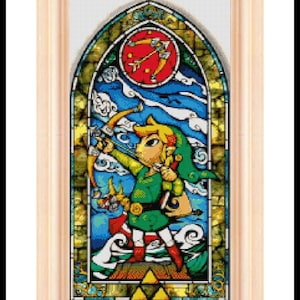 The Legend of Zelda Stained Glass 8 Cross Stitch Pattern Tale Heroes ...