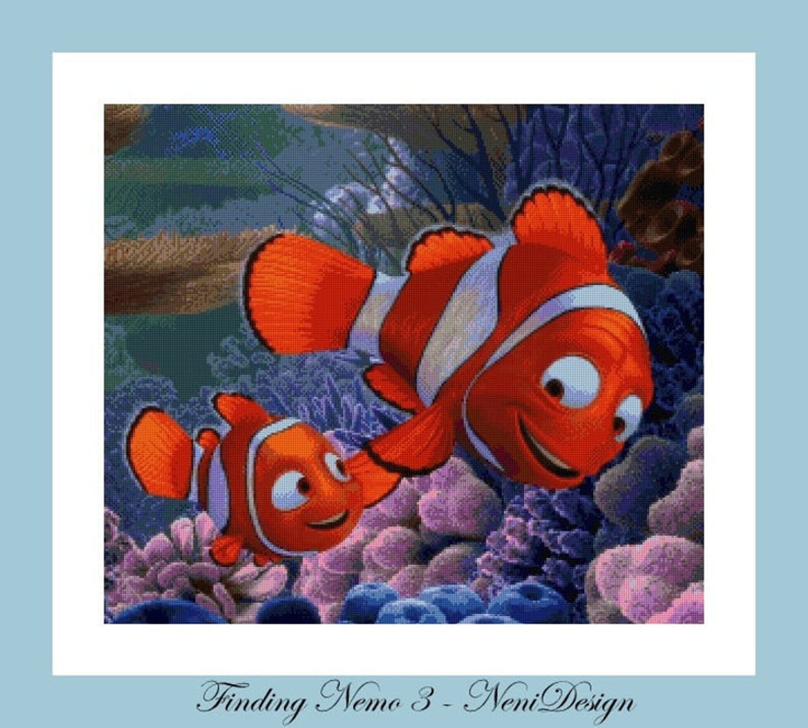 Finding Nemo 3 Cross Stitch Pattern Nemo Cross Stitch DIY Nemo - Etsy