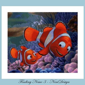 Finding Nemo 3 Cross Stitch Pattern Nemo Cross Stitch DIY Nemo Finding ...