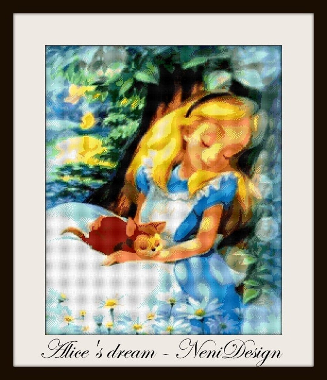 Alice Dreaming, Cross Stitch Pattern, Cross Stitch Alice Princess ...