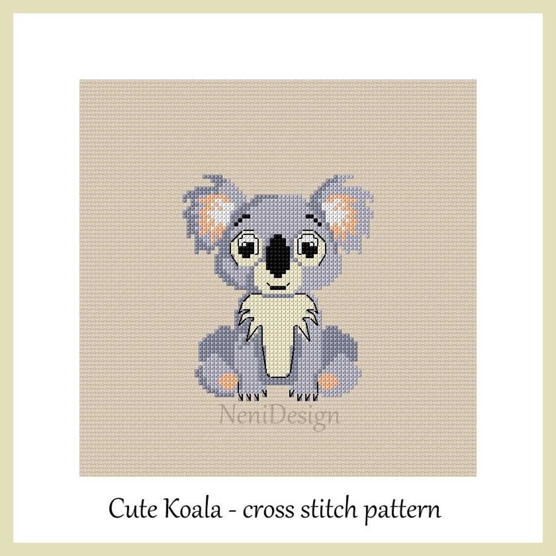 Cute Koala Cross Stitch Pattern Jungle Animal Cross Stitch Pattern ...