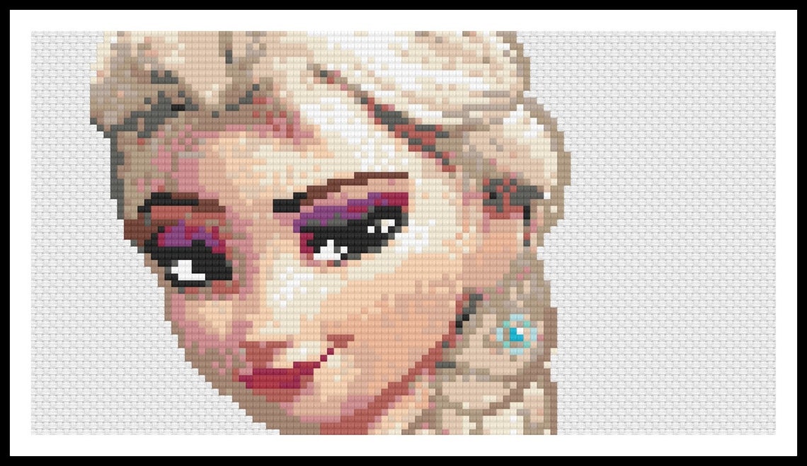 Elsa Princess Full Figure Cross Stitch Pattern Princess Cross - Etsy