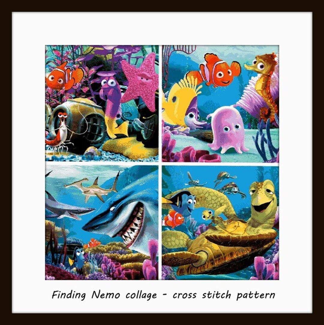 Finding Nemo Collage Cross Stitch Pattern Nemo Pattern Nemo Cross ...