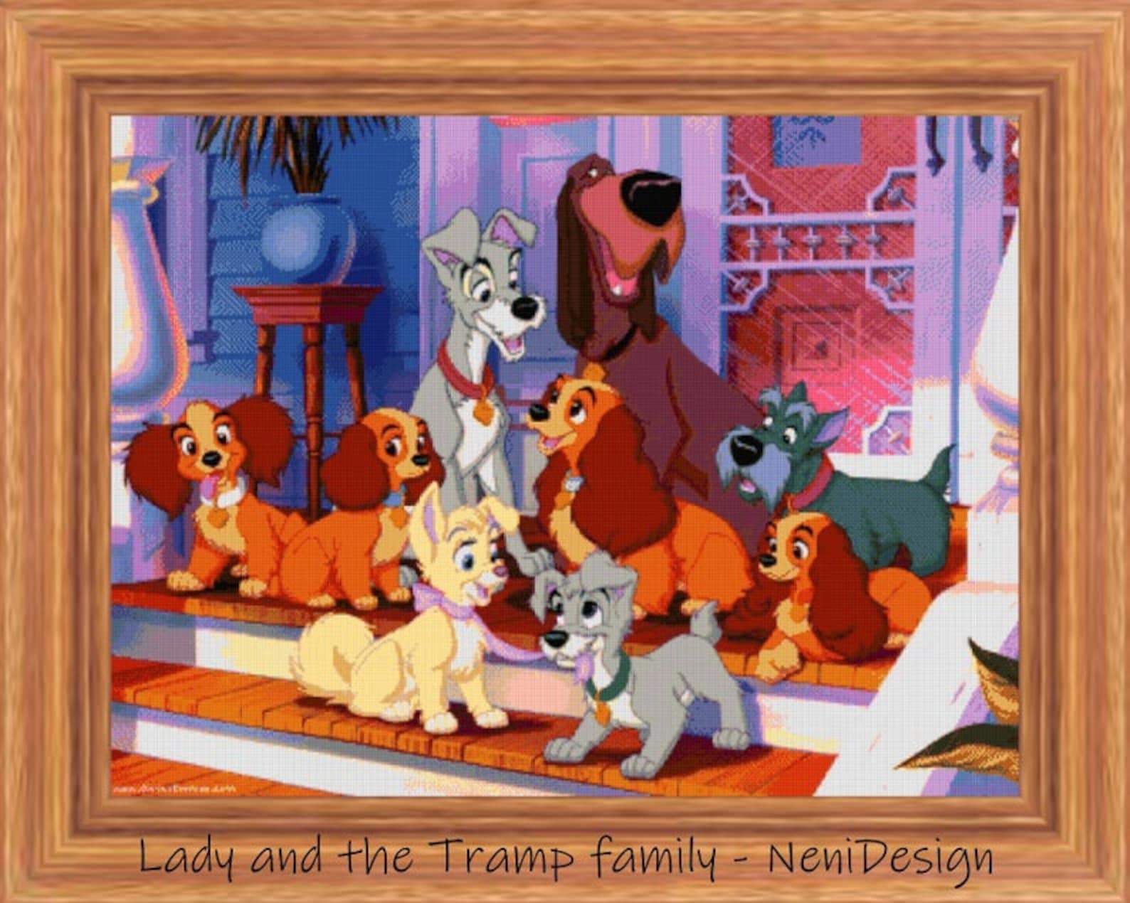 Lady and the Tramp Family Cross Stitch Pattern Lady and the - Etsy
