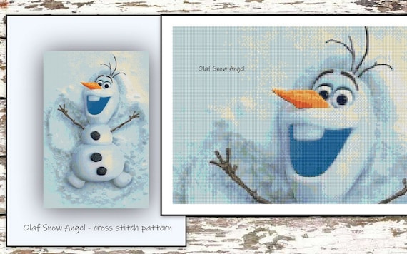 Olaf Snow Angel Cross Stitch Pattern Frozen Cross Stitch DIY | Etsy