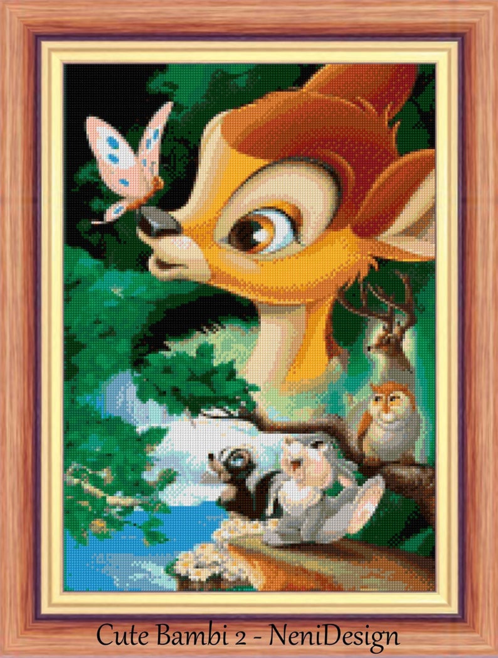 Cute Bambi 2 Cross Stitch Pattern Bambi Pattern Bambi Cross Stitch ...