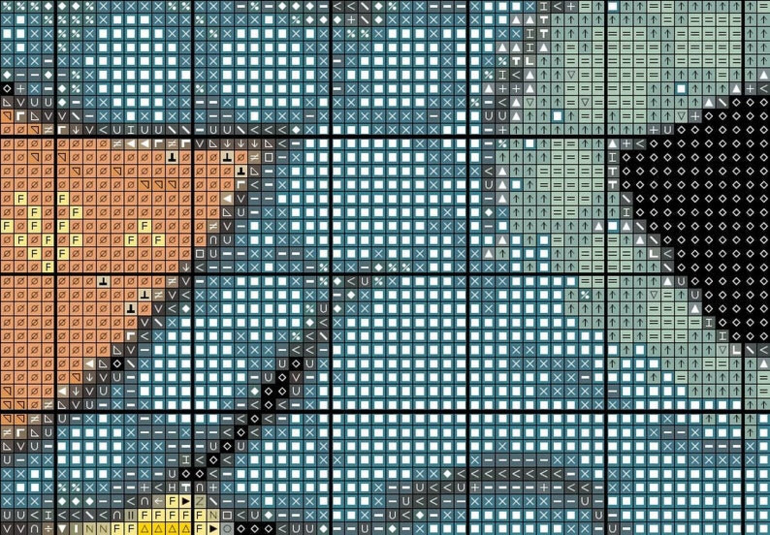 Stitch and Turtle Stained Glass Cross Stitch Pattern Cross | Etsy