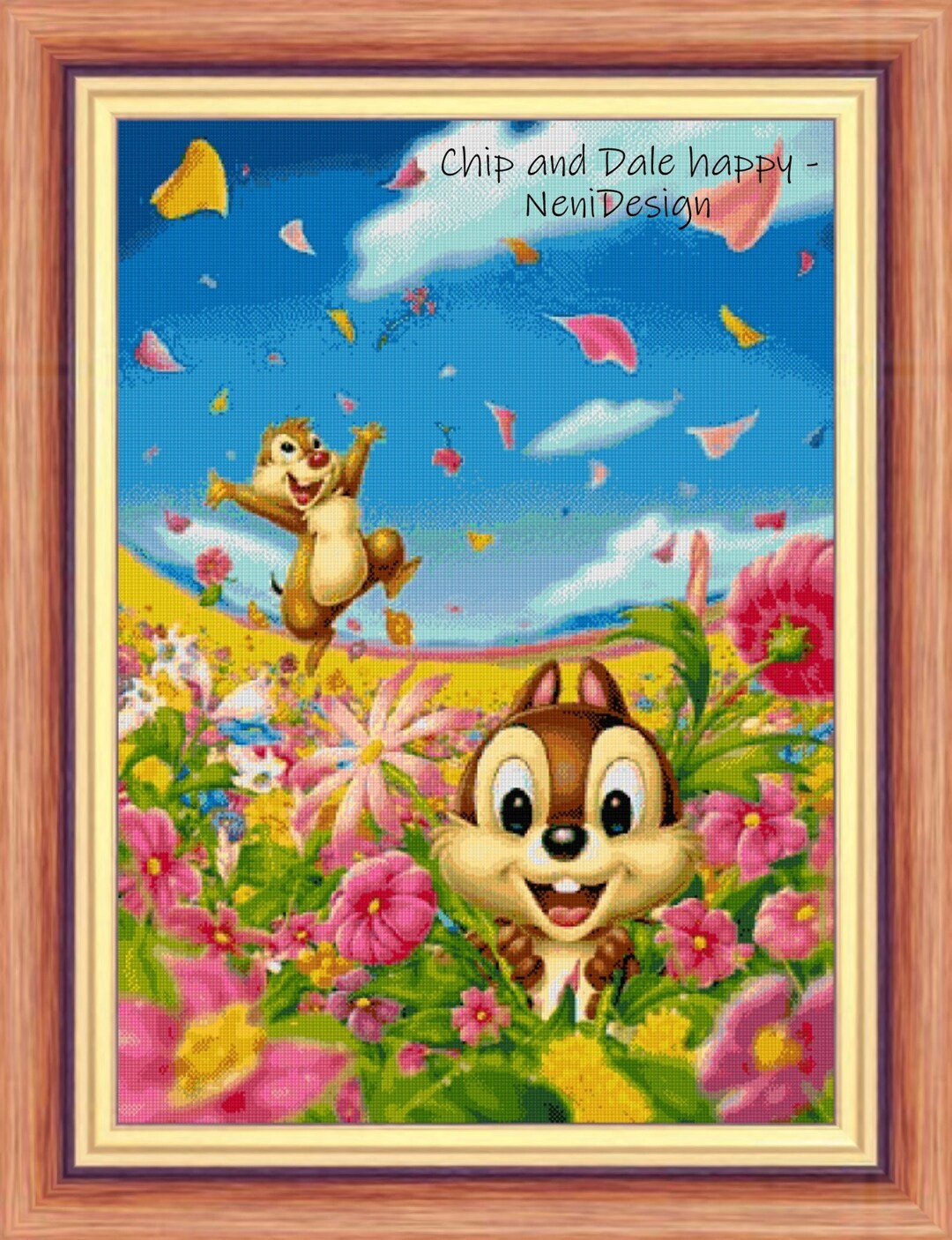 Chip and Dale Happy, Cross Stitch Pattern,chip and Dale Cross Stitch ...