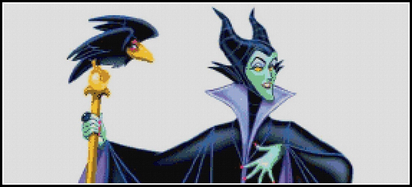 Maleficent Full Figure Cross Stitch Pattern DIY Maleficent | Etsy