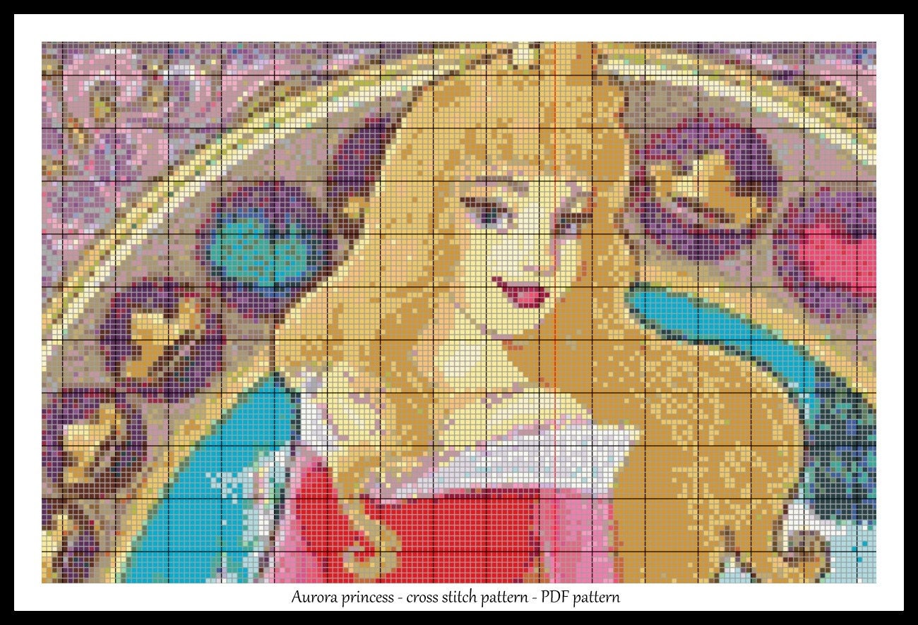 Aurora Princess Cross Stitch Pattern DIY Princess Cross Stitch - Etsy