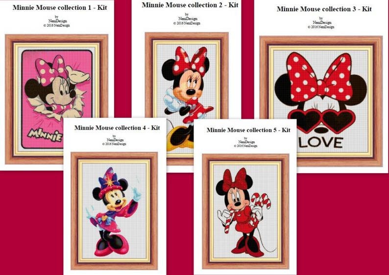 Minnie Mouse Collection Cross Stitch Pattern DIY Minnie Mouse - Etsy