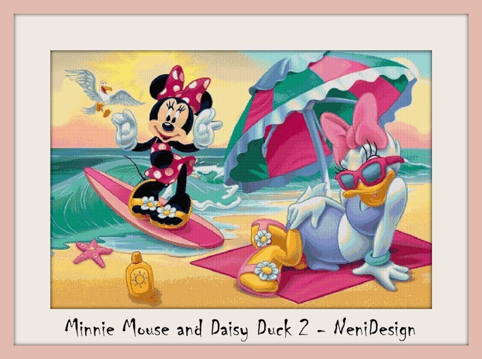 Minnie Mouse and Daisy Duck 2 Cross Stitch Pattern Kids Room Decoration ...