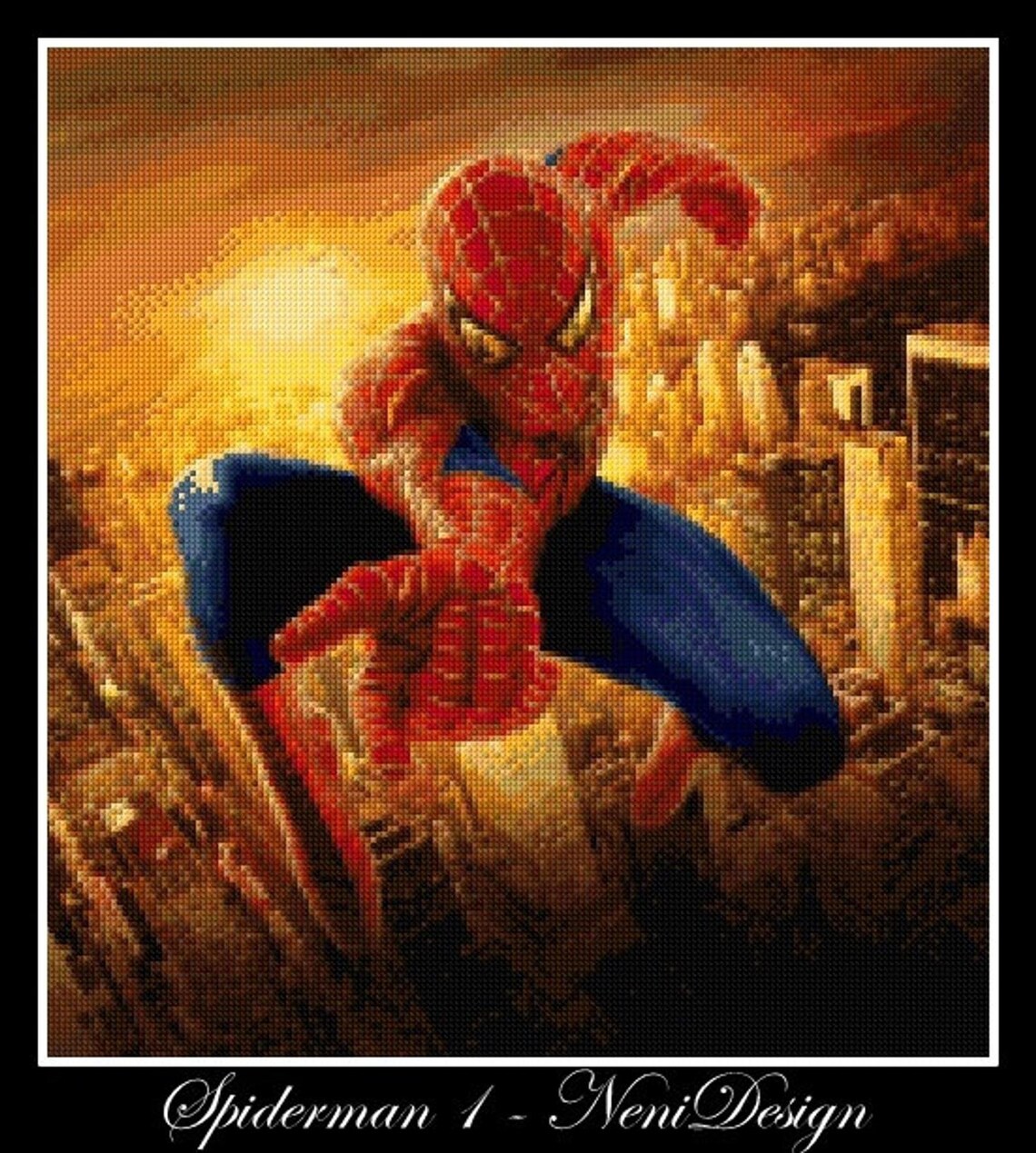 Spiderman 1 Cross Stitch Pattern Cross Stitch Spiderman Spiderman ...