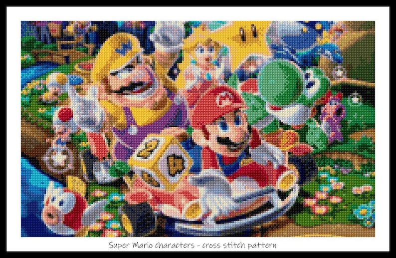 Super Mario Characters Cross Stitch Pattern Tale Heroes Cross Stitch ...