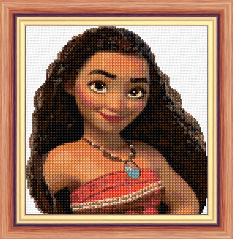 Moana Small Portrait Cross Stitch Pattern Princess Cross - Etsy