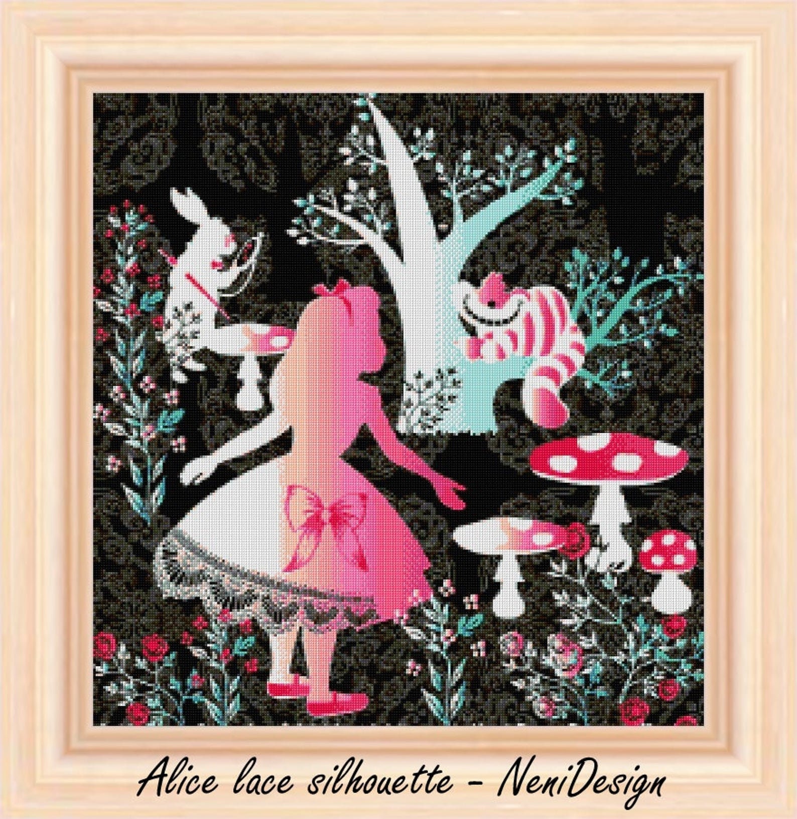 Alice Lace Silhouette Alice Pattern Alice Cross Stitch Alice - Etsy