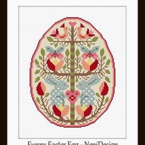 Funny Easter Egg Cross Stitch Pattern Easter Cross Stitch Egg Cross ...