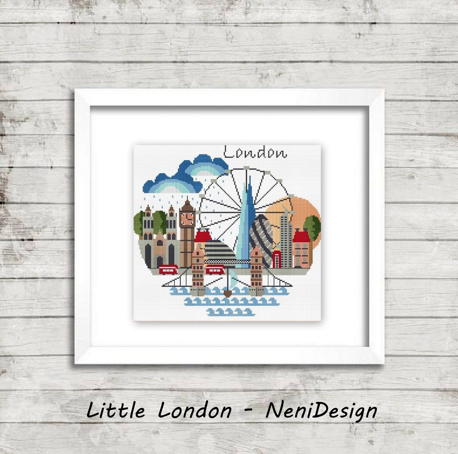 Cross Stitch Pattern Little London Modern London London Cross - Etsy