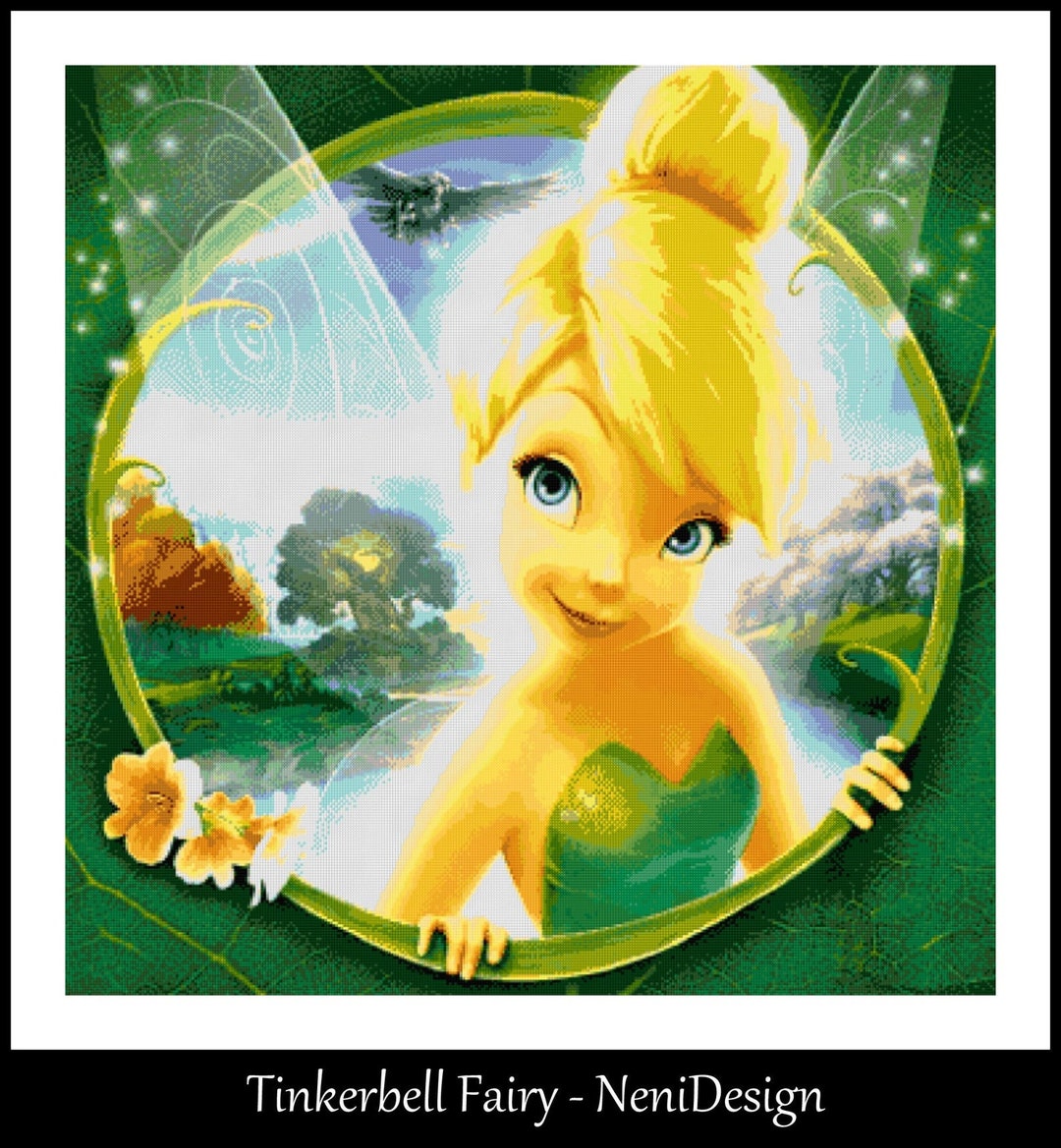 Tinkerbell Fairy Cross Stitch Pattern DIY Tinkerbell Princess DIY ...