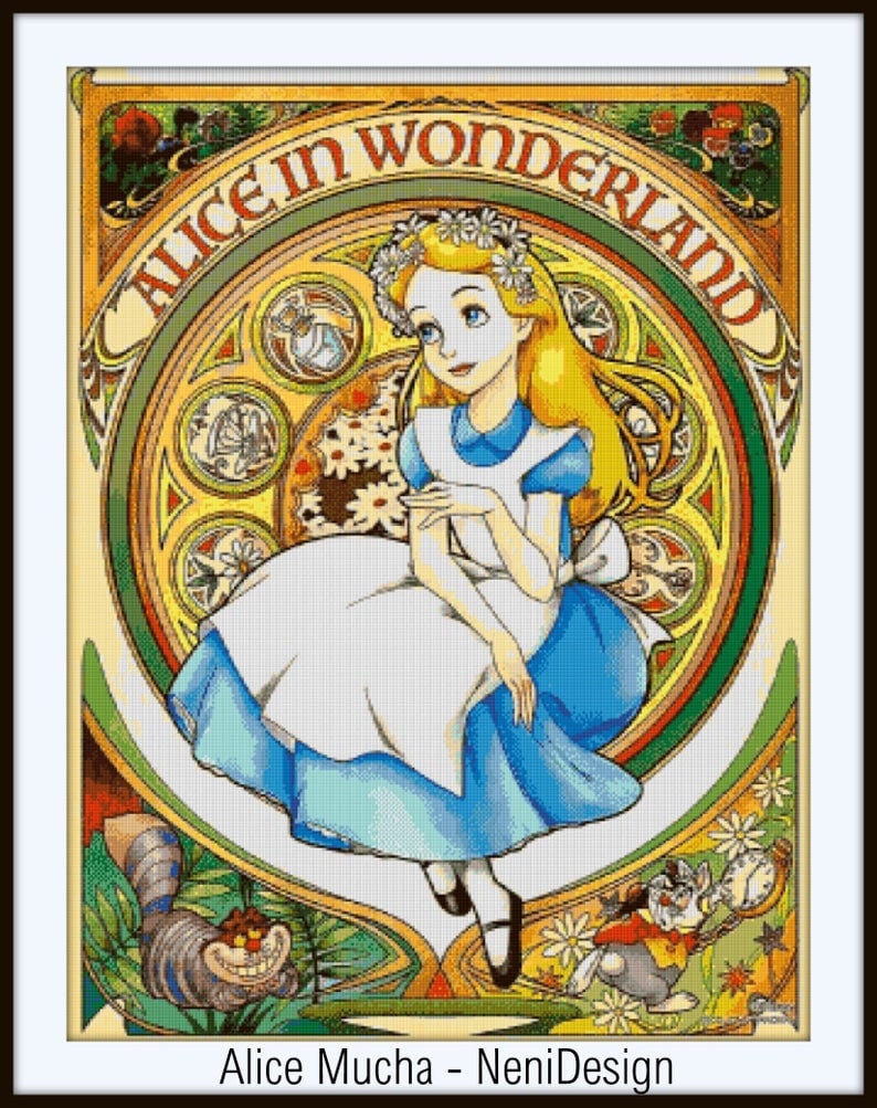 Alice Mucha Cross Stitch Pattern Alice Cross Stitch DIY Alice - Etsy