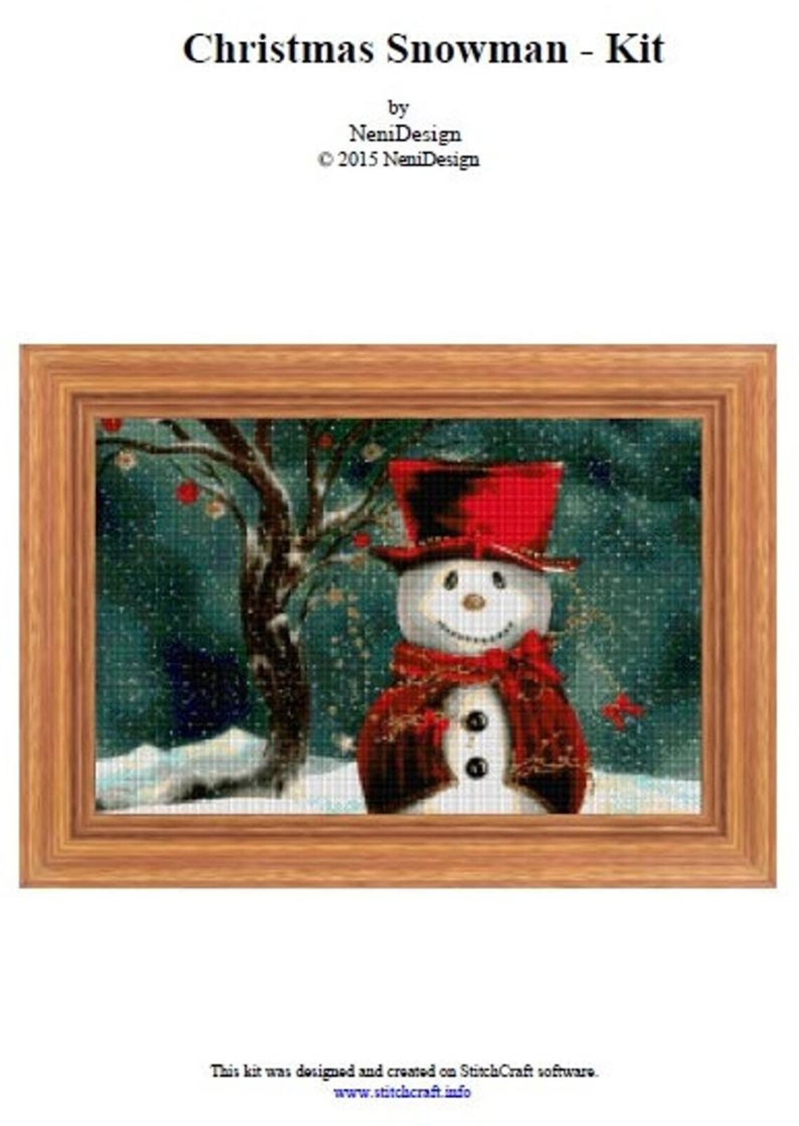 Christmas Snowman Cross Stitch Pattern (PDF) - Etsy