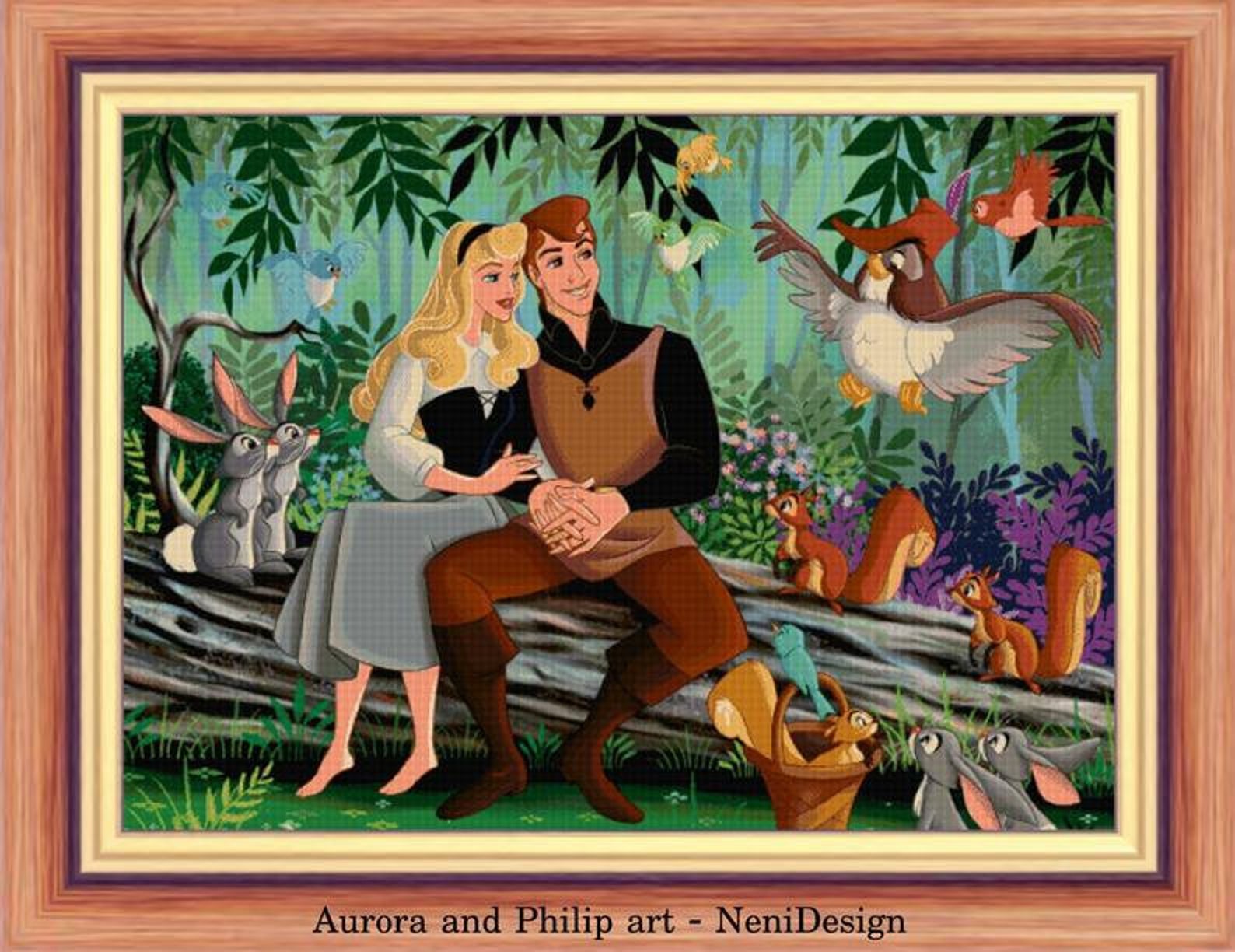 Aurora and Phillip Art Cross Stitch Pattern Aurora Pattern | Etsy