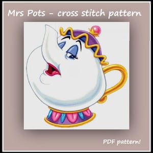 Mrs Potts Cross Stitch Pattern Mrs Potts Cross Stitch Mrs Potts Pattern ...