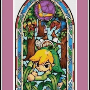The Legend of Zelda Stained Glass Large Package Cross Stitch Pattern ...