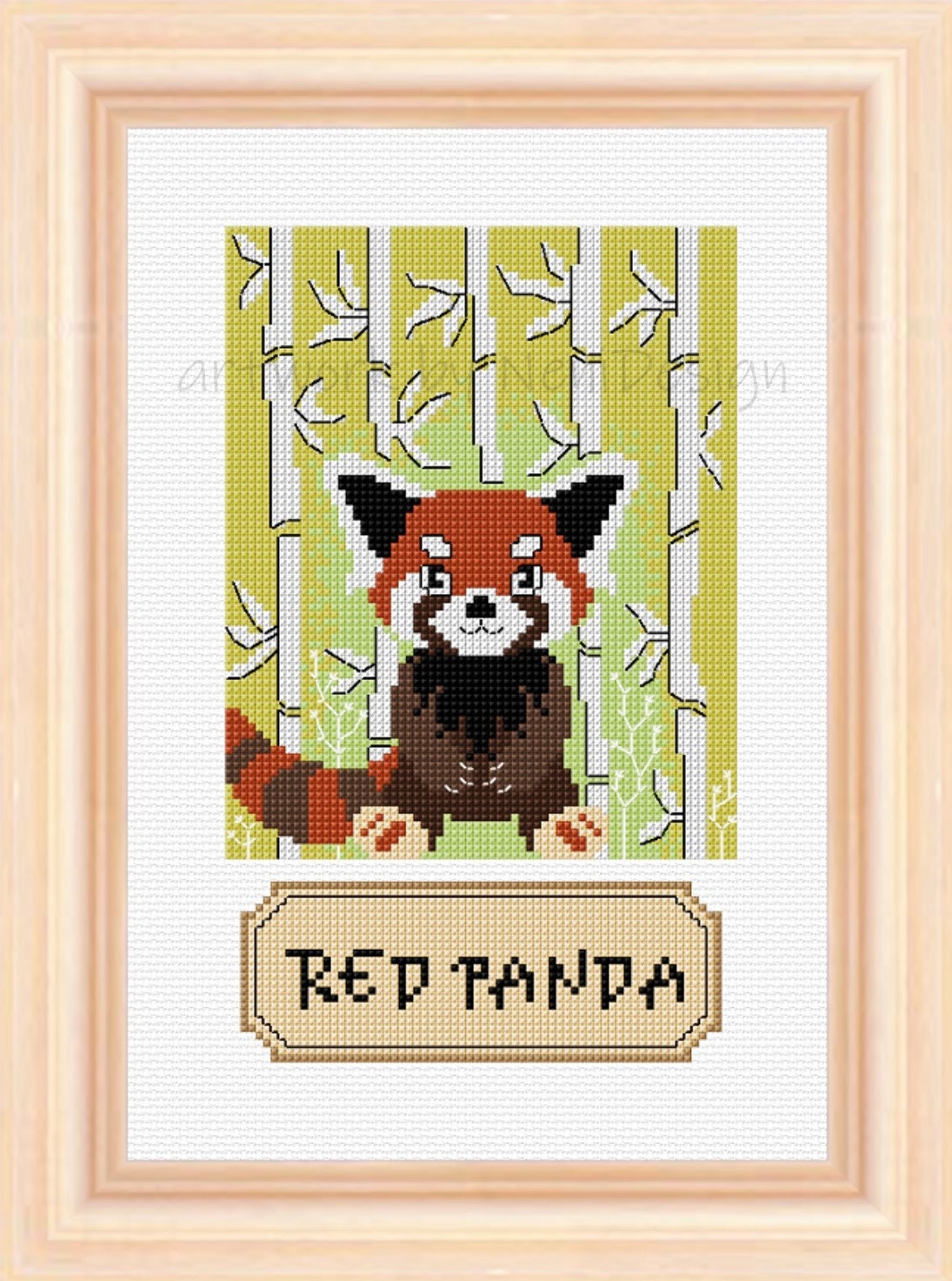 Red Panda Cross Stitch Pattern Jungle Animal Cross Stitch - Etsy