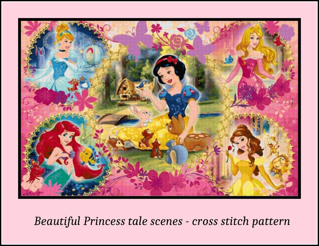 Beautiful Princess Tale Scenes Cross Stitch Pattern Princess Cross ...