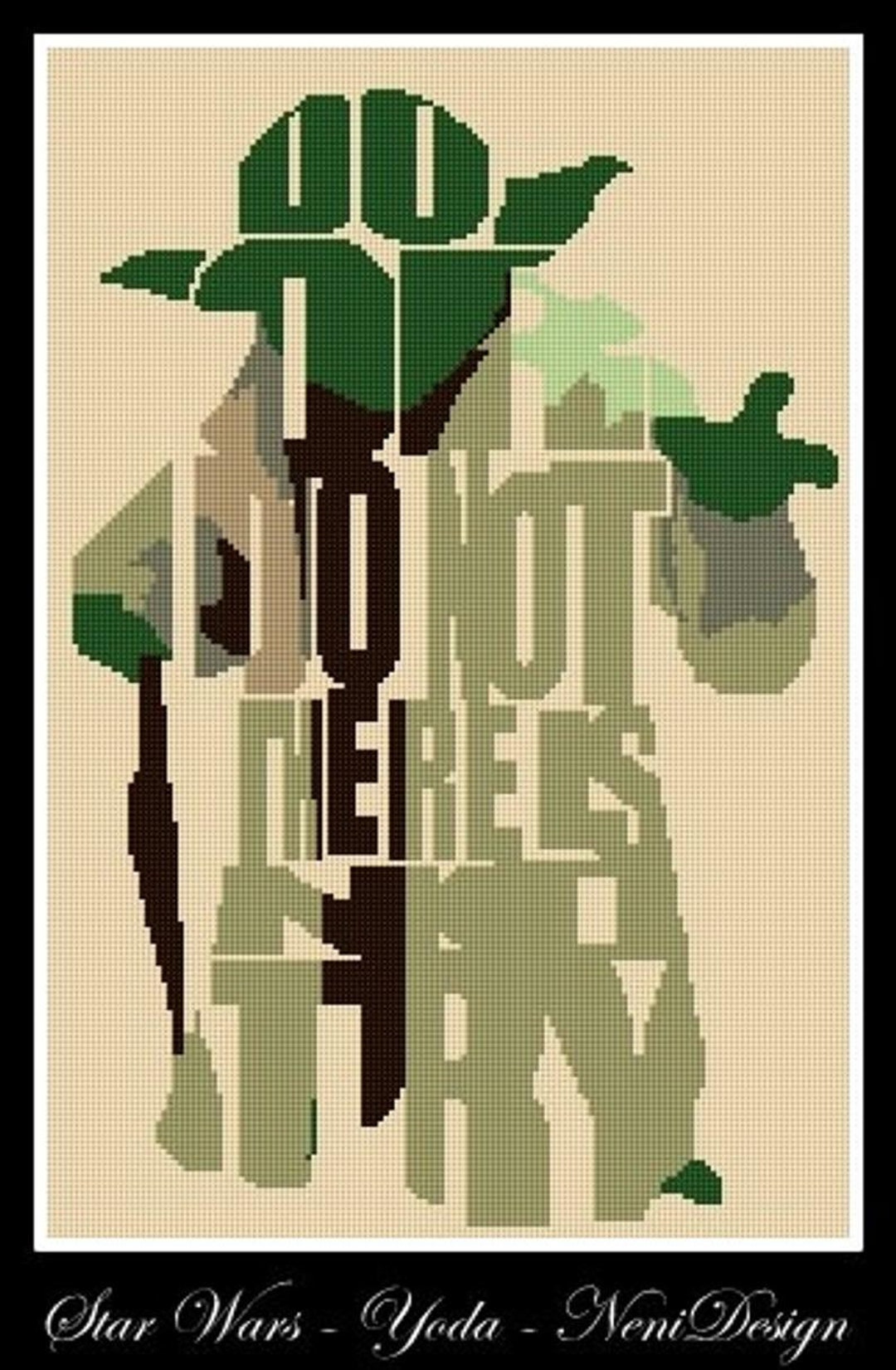 Star Wars Yoda Cross Stitch Pattern Cross Stitch Yoda Star Wars Cross ...