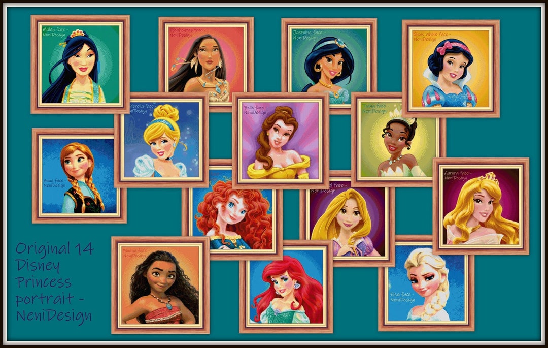 Princess Portrait Cross Stitch Pattern, Kids Room Decor (PDF Pattern ...