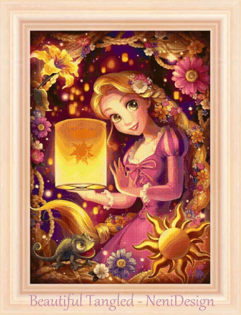 Beautiful Tangled Cross Stitch Pattern Tangled Cross Stitch | Etsy