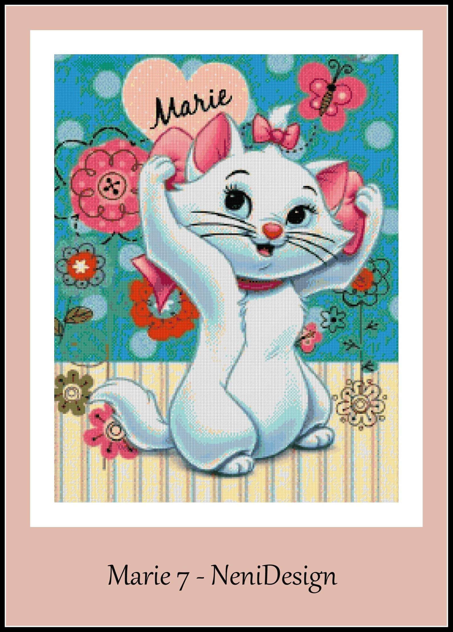 Marie 7 Cross Stitch Pattern Cross Stitch DIY Marie Cat Cat - Etsy