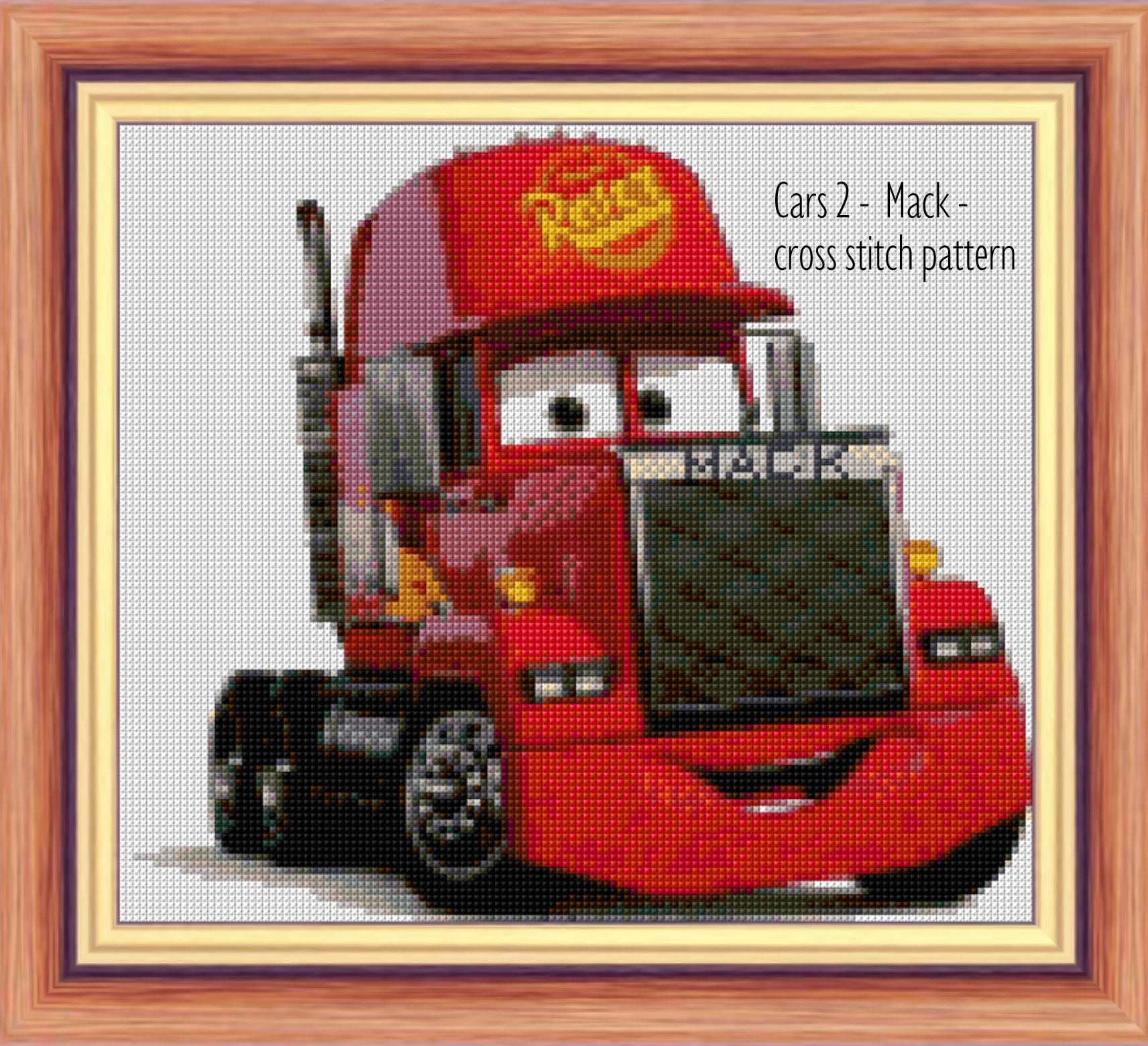 Cars 2 Mack Cross Stitch Pattern Kids Room Decoration DIY Cars 2 DIY ...